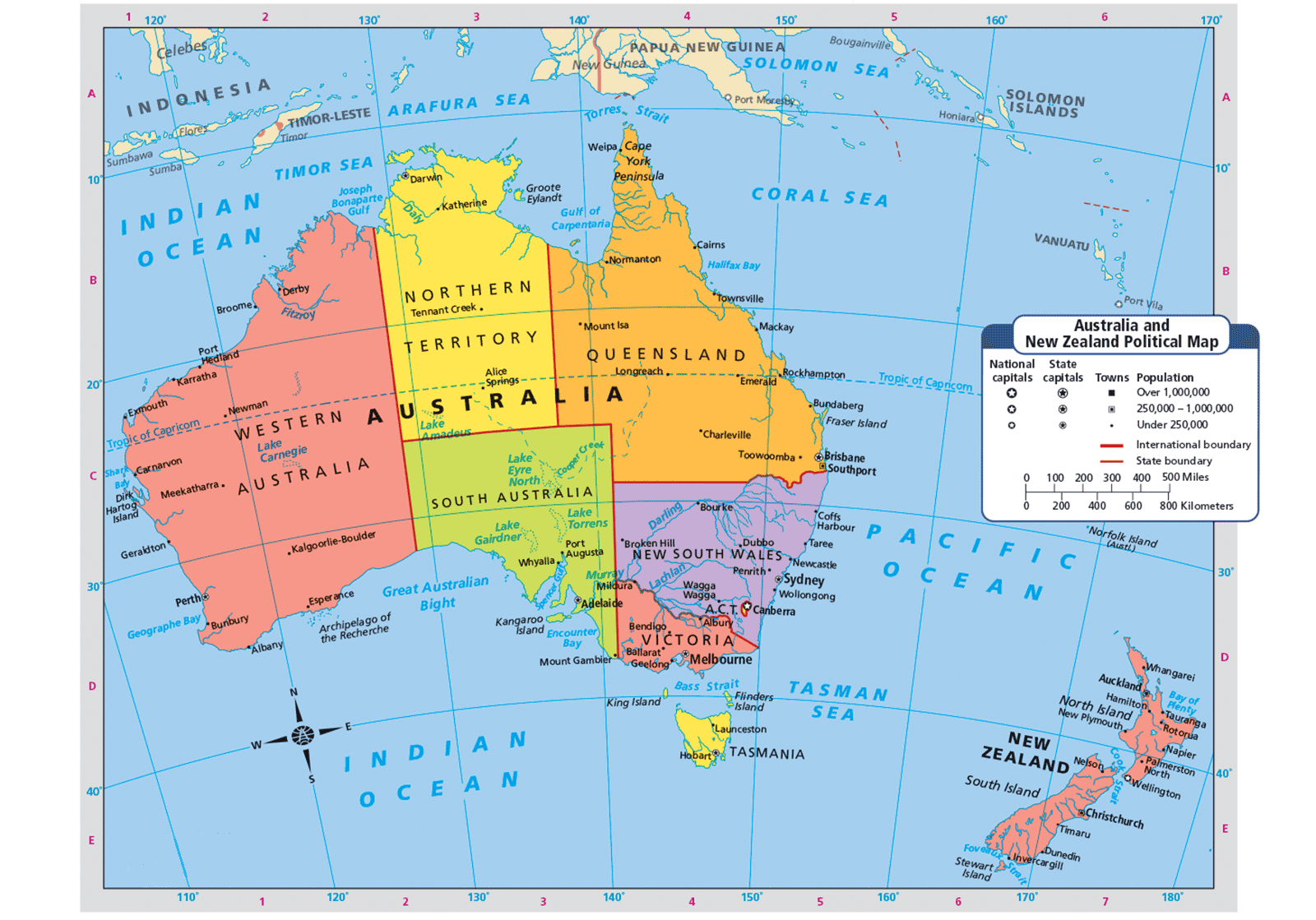 Map of Australia and New Zealand | PLACES AND THINGS